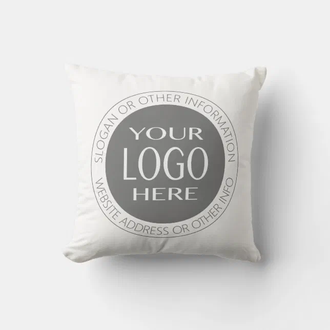 Add Your Own Logo & Circular Text Throw Pillow | Zazzle