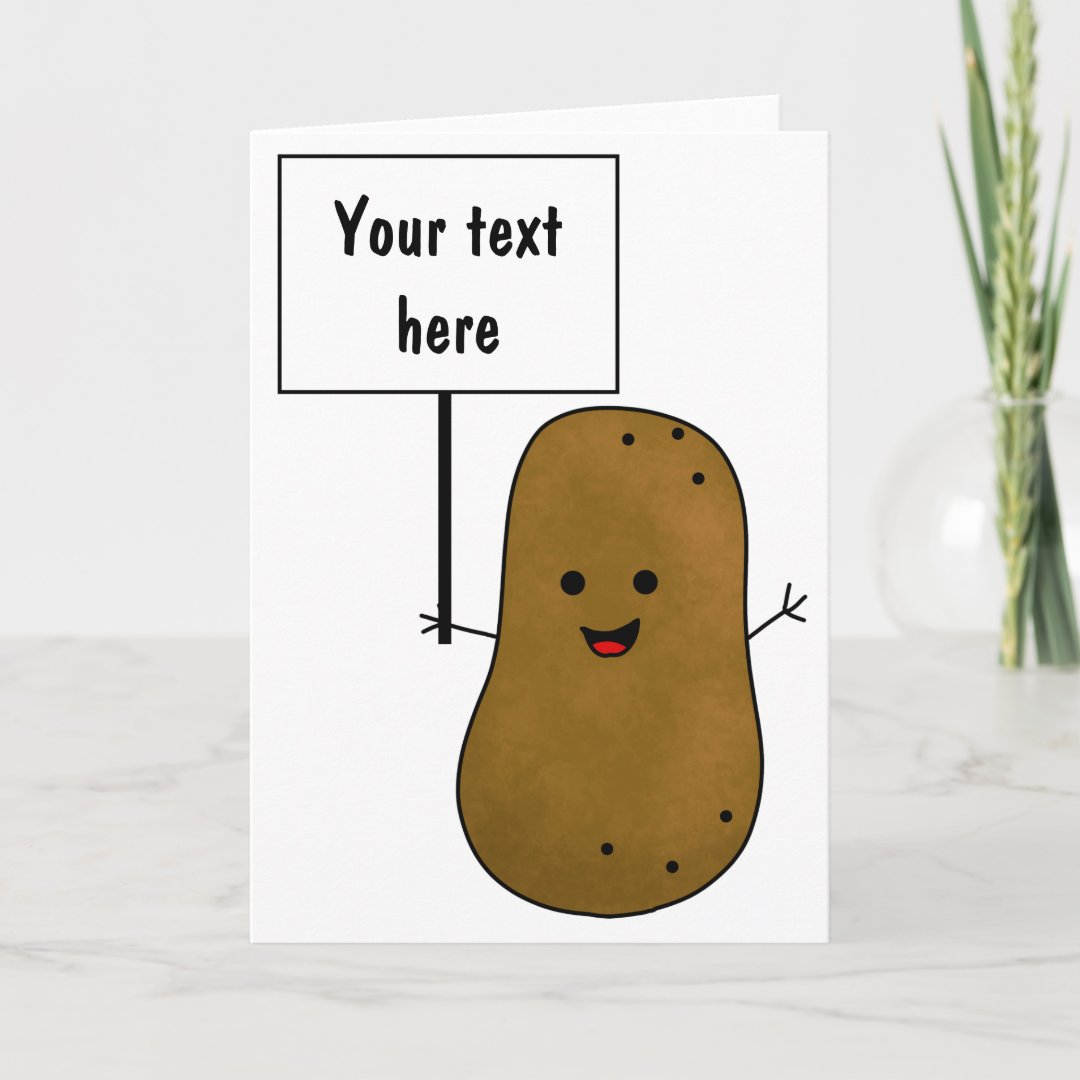 Add Your Own Message, Potato Card | Zazzle