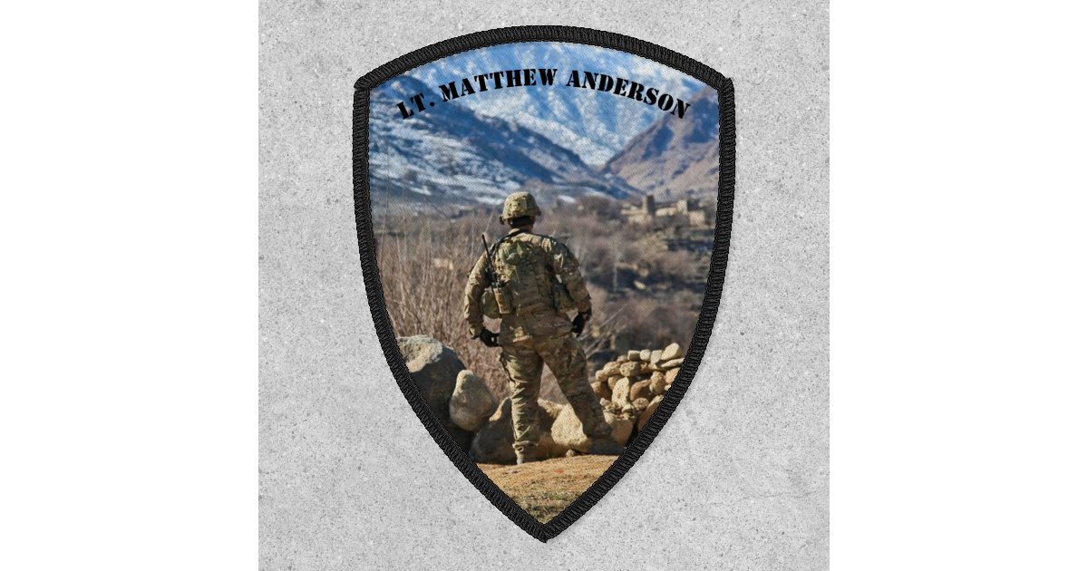 Add Your Own Photo and Text Military Style Shield Patch | Zazzle