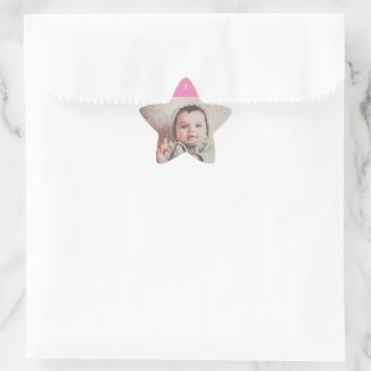 Add Your Own Photo Birthday Age Stickers | Zazzle