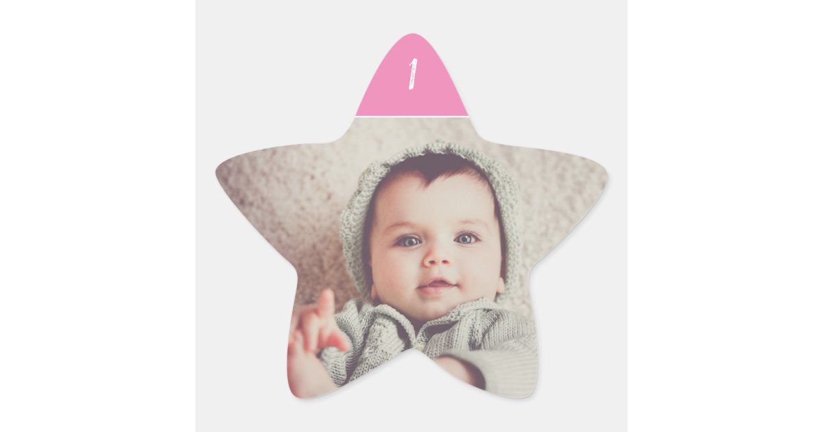 Add Your Own Photo Birthday Age Stickers | Zazzle