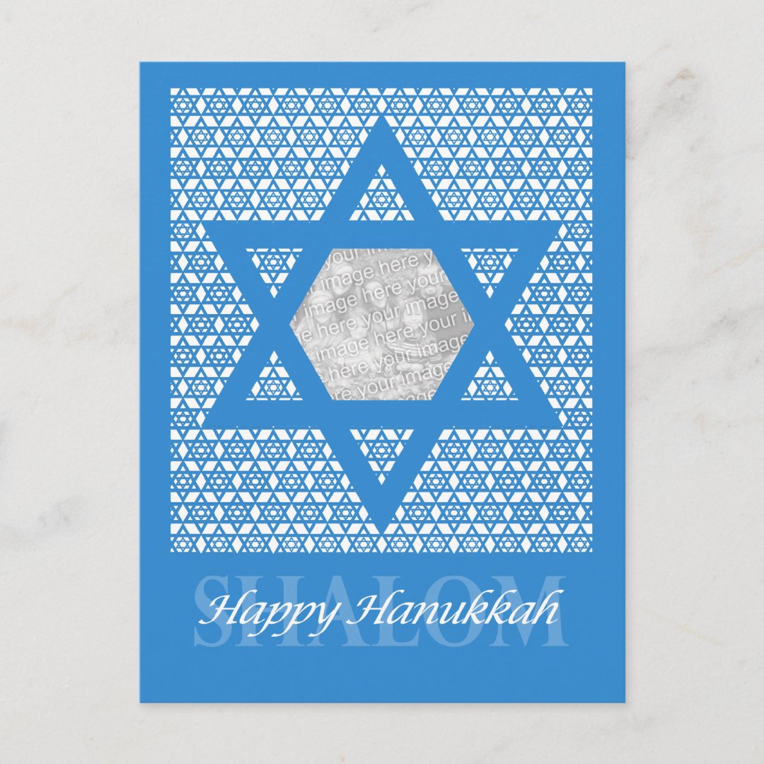 ADD YOUR OWN PHOTO - Hanukkah - Star of David Holiday Postcard | Zazzle