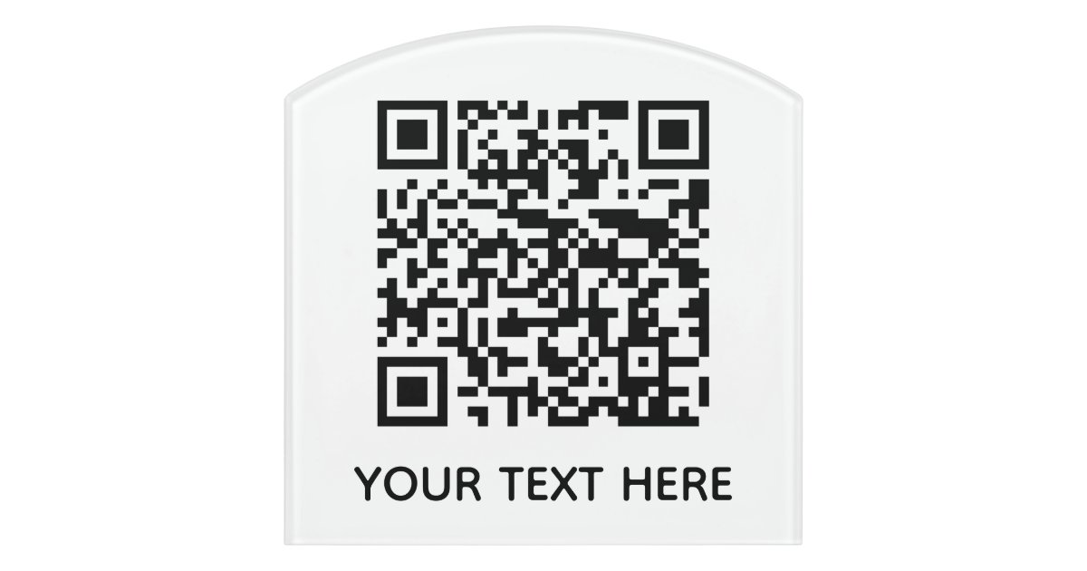 Add your own QR Code text Scan menu link Plaque Door Sign | Zazzle
