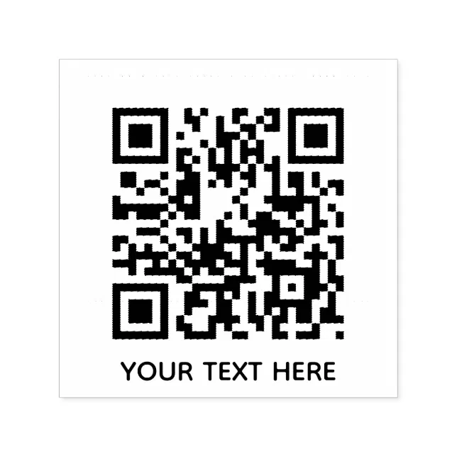 Add your own QR Code text Scan Minimal Simple Self-inking Stamp | Zazzle