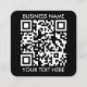 Add your own QR Code text Scan Minimal Simple Square Business Card | Zazzle