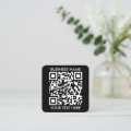 Add your own QR Code text Scan Minimal Simple Square Business Card | Zazzle