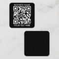 Add your own QR Code text Scan Minimal Simple Square Business Card | Zazzle