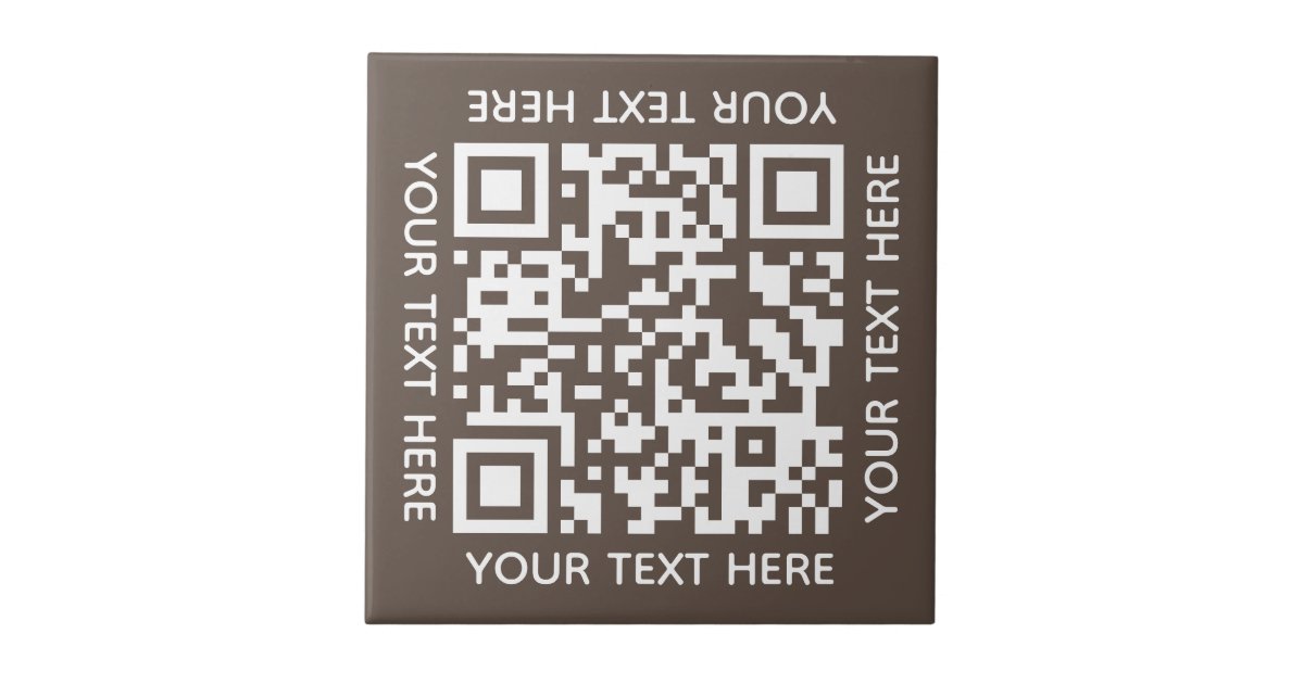 Add your own QR Code text Scan Minimal Simple Tile | Zazzle