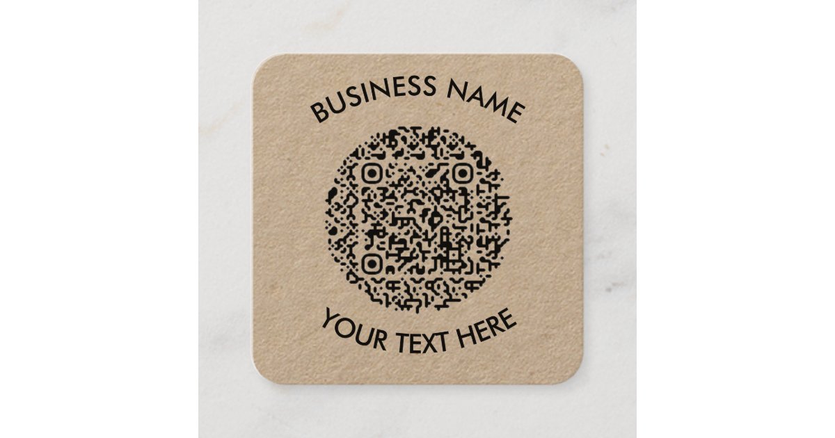 Add your own round QR Code Scan Minimal Simple Square Business Card ...
