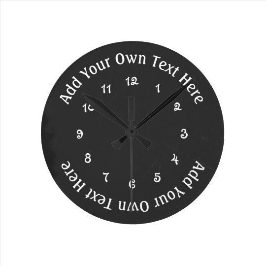 Add Your Own Text Faux Chalkboard Personalized Round Clock | Zazzle.com