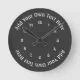 Add Your Own Text Faux Chalkboard Personalized Round Clock | Zazzle