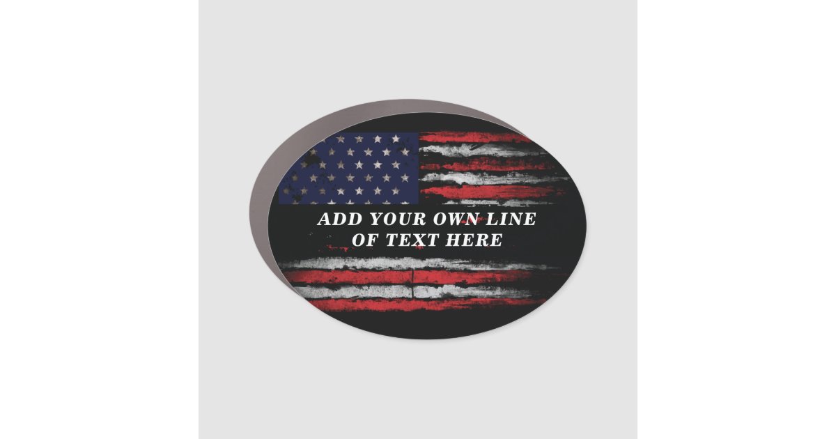 Add your own text on grunge American flag Car Magnet | Zazzle