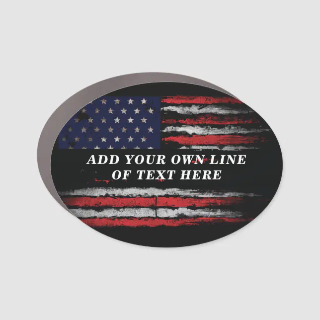Add your own text on grunge American flag Car Magnet | Zazzle