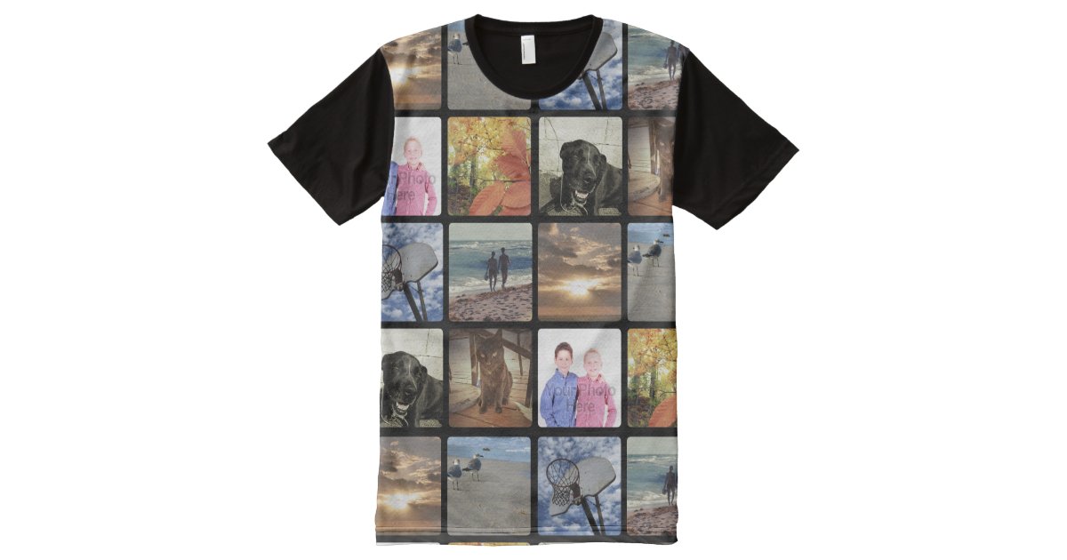 Add Your Personalized Photo Collage Print All Over All-Over-Print T ...