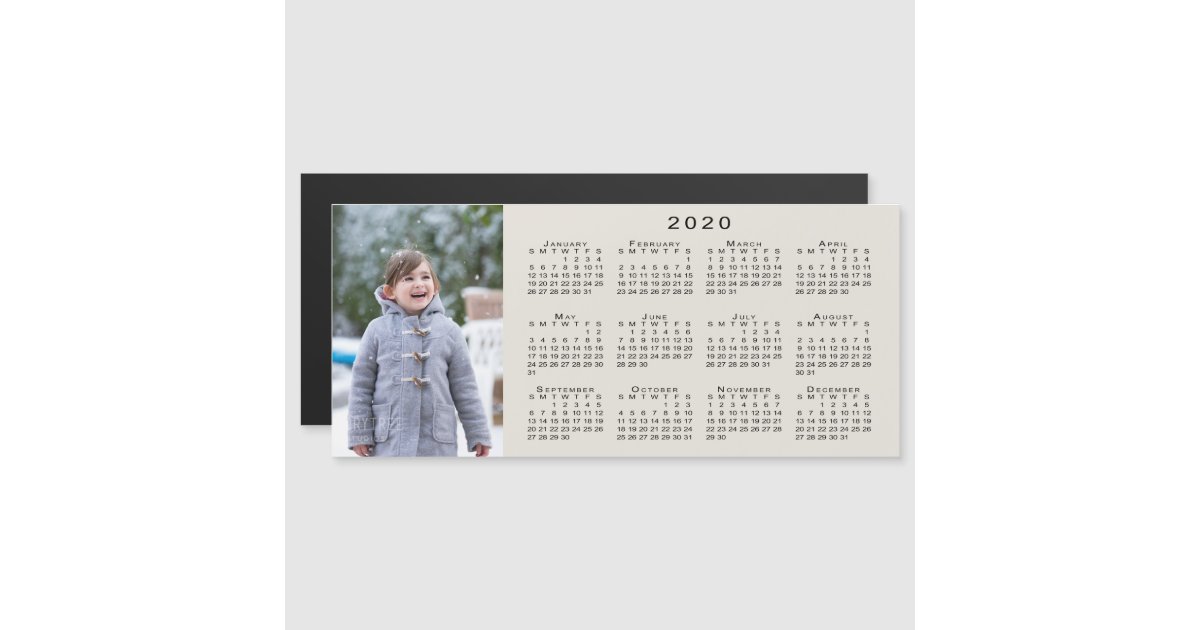 Add Your Photo 2020 Calendar on Beige | Zazzle