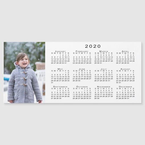 Add Your Photo 2020 Calendar on White | Zazzle