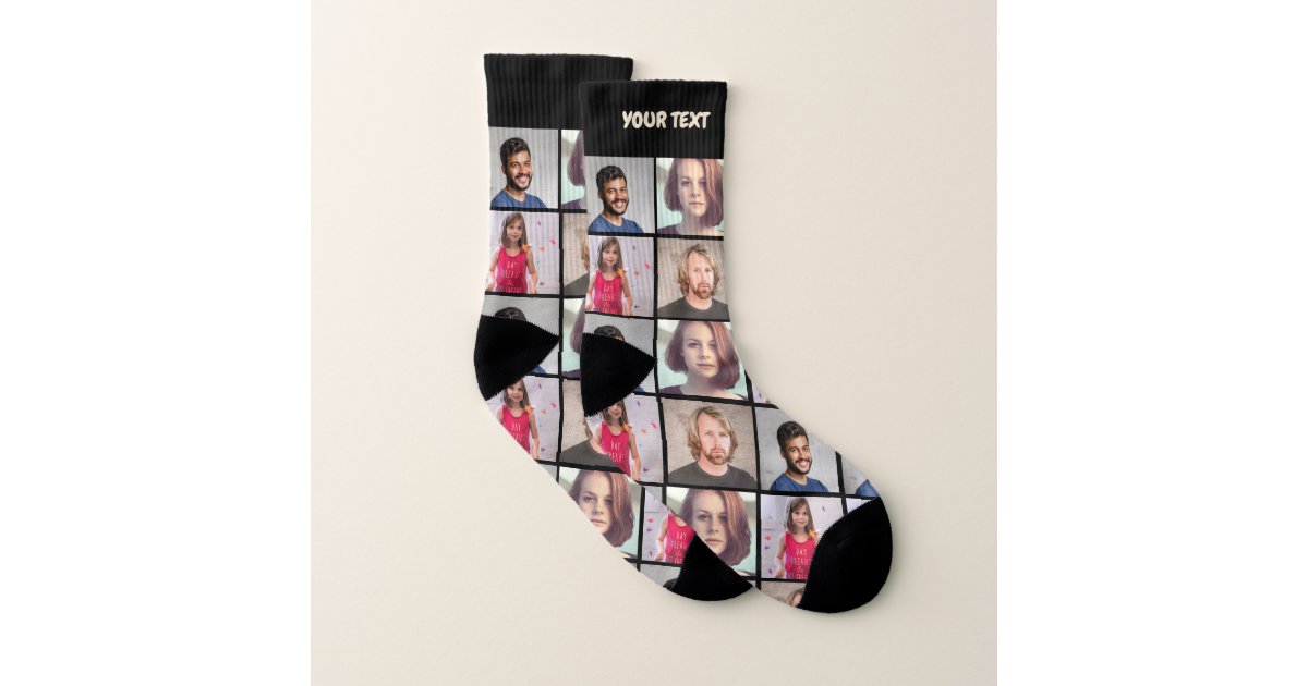 Add your photo Custom photo and text Socks | Zazzle