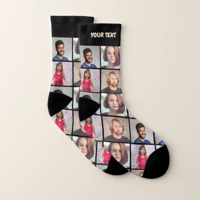 Add your photo Custom photo and text Socks | Zazzle