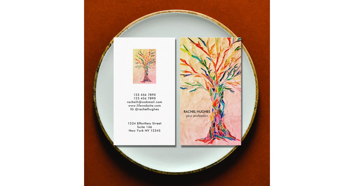 Add Your Profession Rainbow Tree Business Card | Zazzle
