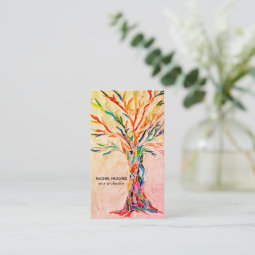 Add Your Profession Rainbow Tree Business Card | Zazzle
