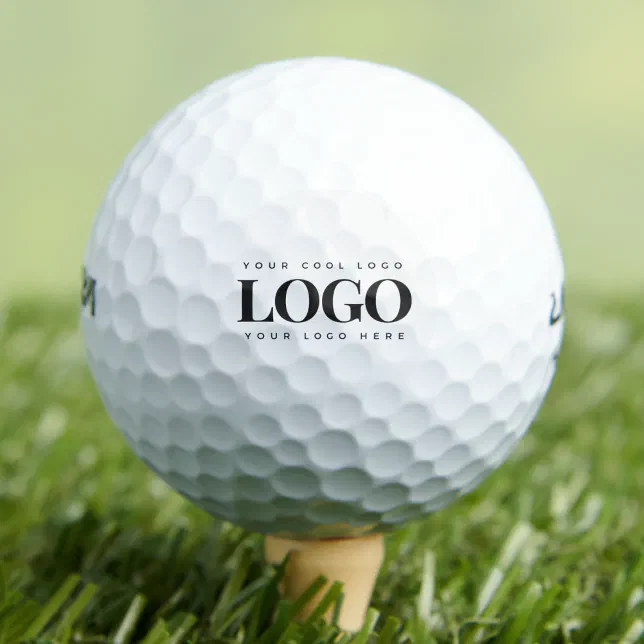 Add Your Rectangle Business Logo Simple Minimalist Golf Balls | Zazzle