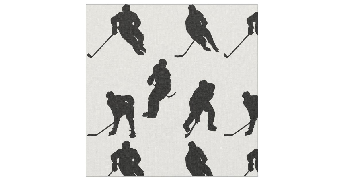 Add Your Team Colors Hockey Pattern Fabric | Zazzle