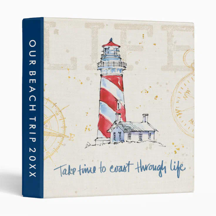 Add Your Text | Take Time To Coast Through Life 3 Ring Binder | Zazzle