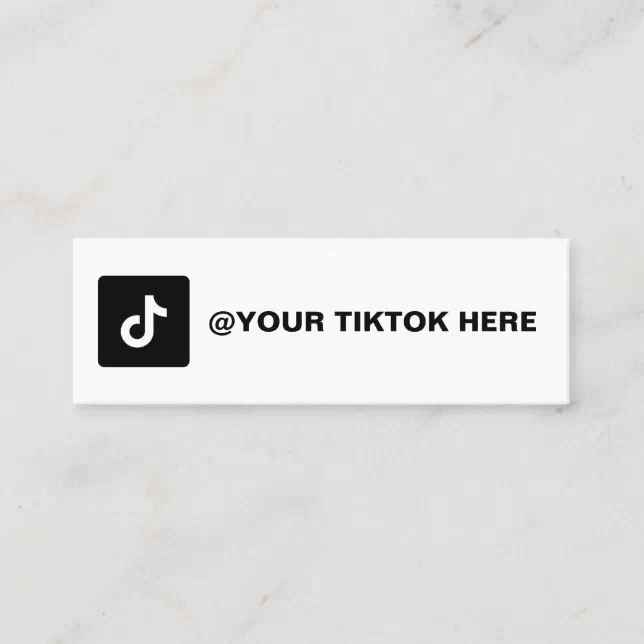 Add Your TikTok Handle - Personalized Template Mini Business Card | Zazzle