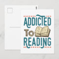 Addicted to Reading Book Addict Bookworm Postcard | Zazzle
