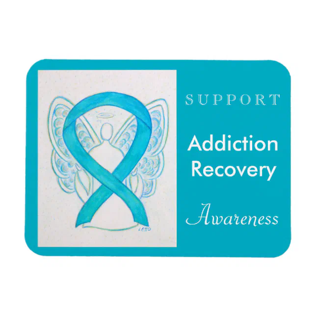 Addiction Recovery Awareness Ribbon Angel Magnet | Zazzle