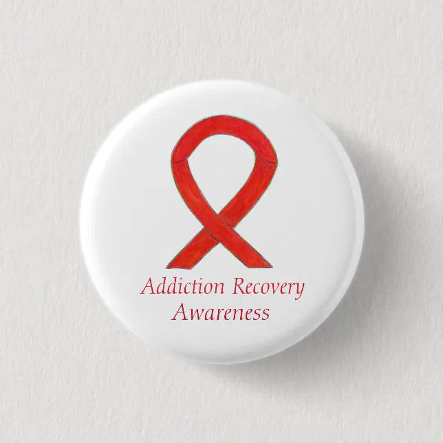 Addiction Recovery Awareness Ribbon Custom Pin | Zazzle