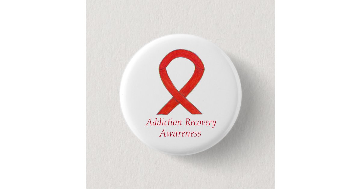 Addiction Recovery Awareness Ribbon Custom Pin | Zazzle