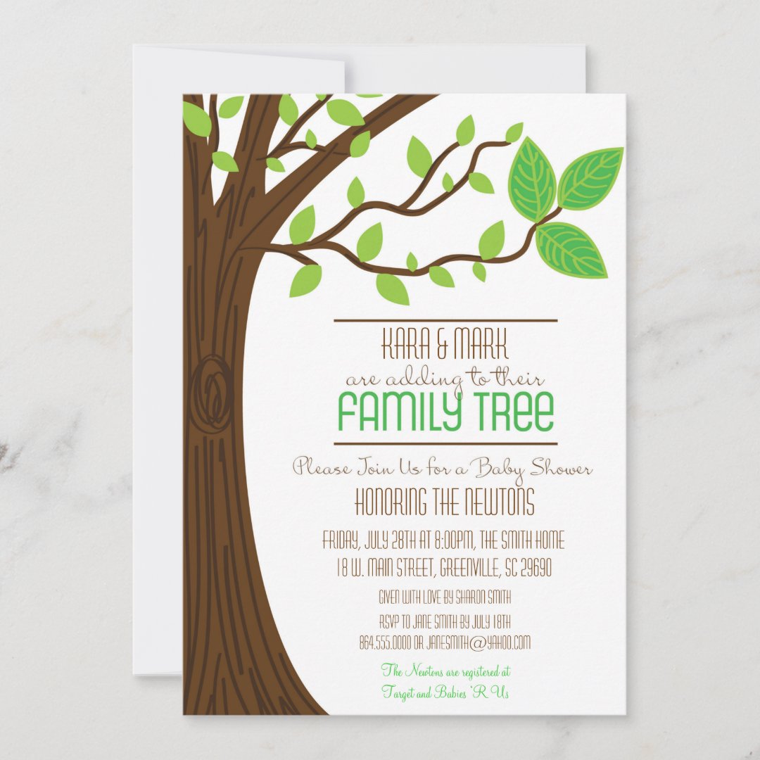 Adding to their Family Tree Baby Shower Invitation | Zazzle
