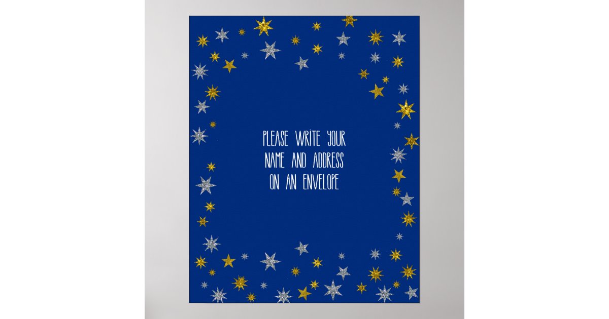 Address an Envelope Poster Little Star Baby Shower | Zazzle