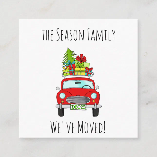Address Announcement, Christmas car and gifts Enclosure Card | Zazzle