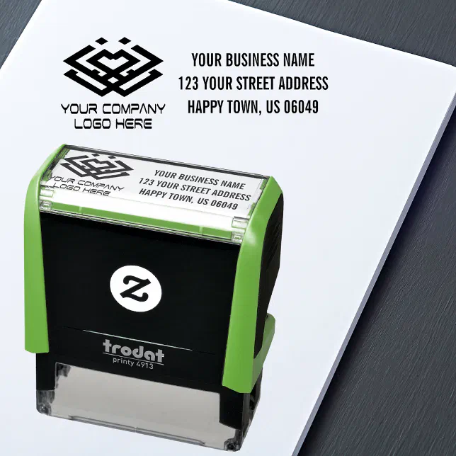 Address Business Stamps With Logo | Zazzle