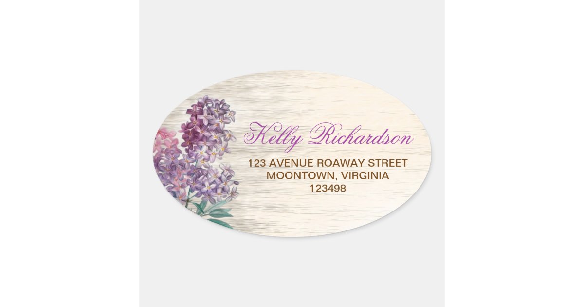 address label - sticker with lilac flowers | Zazzle