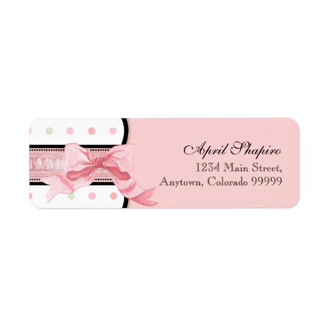 Address Labels - Baby Shower French Bow and Dots | Zazzle