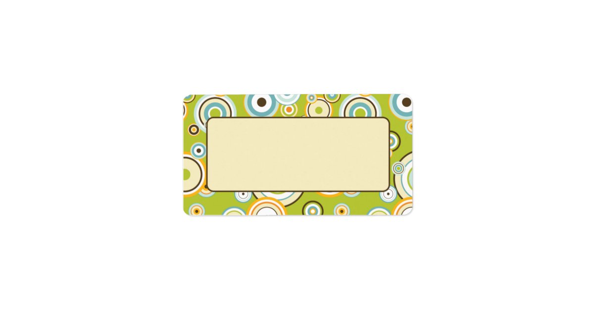 Address Labels Funky Circles Pattern | Zazzle