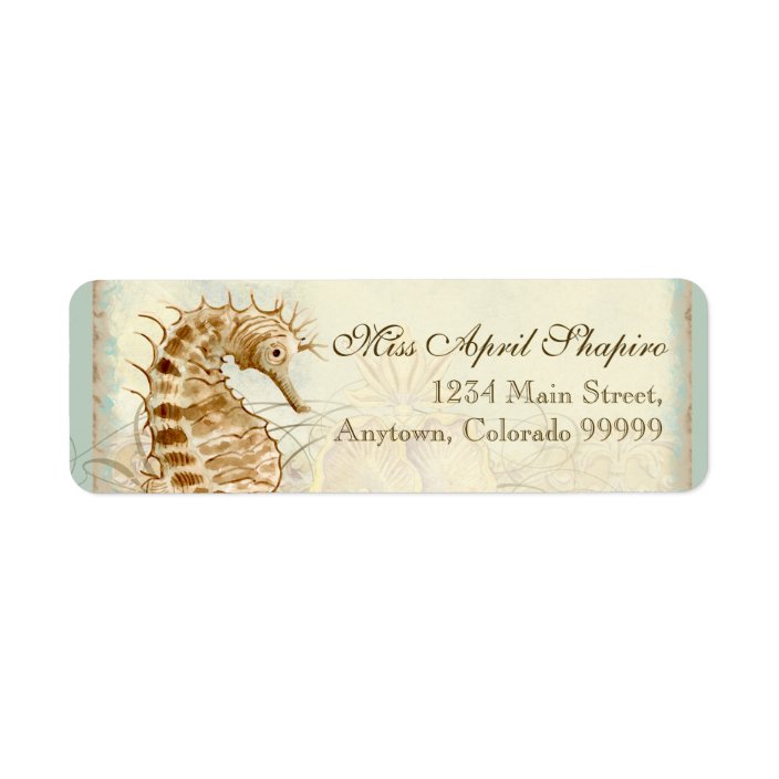 Address Labels - Sea Horse Coastal Beach | Zazzle.com