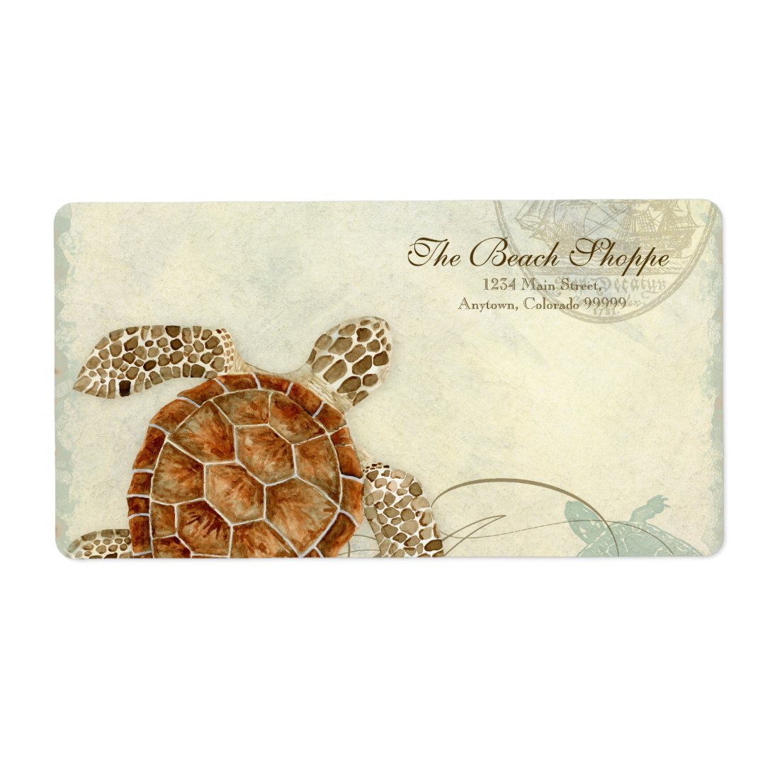 Address Labels - Sea Turtle Coastal Beach | Zazzle