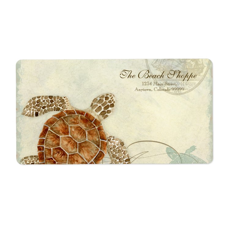 Address Labels - Sea Turtle Coastal Beach | Zazzle