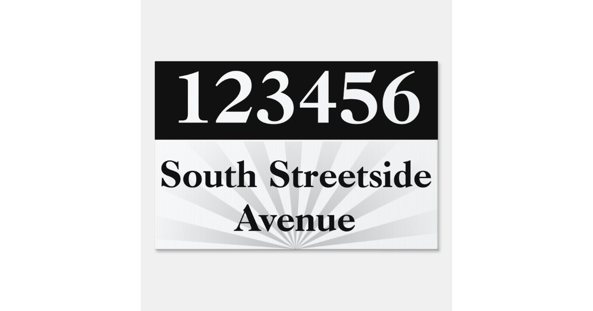 Address/Lot/Street Number Yard Sign | Zazzle