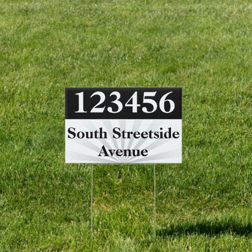 Address/Lot/Street Number Yard Sign | Zazzle