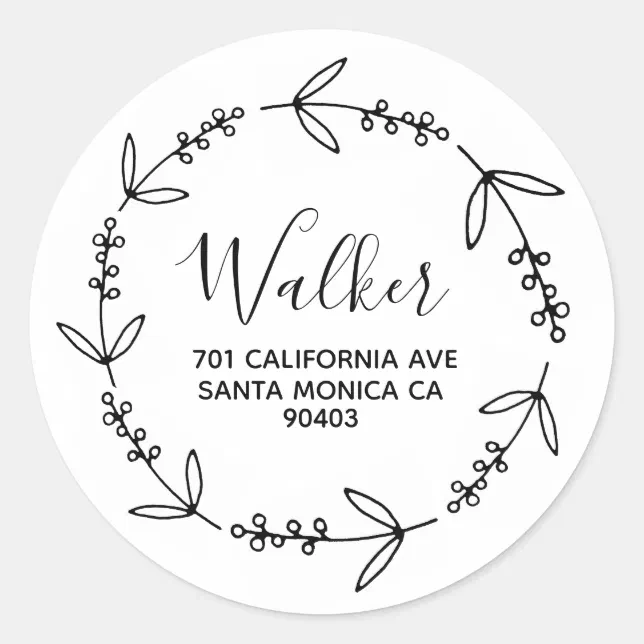 address return classic round sticker | Zazzle