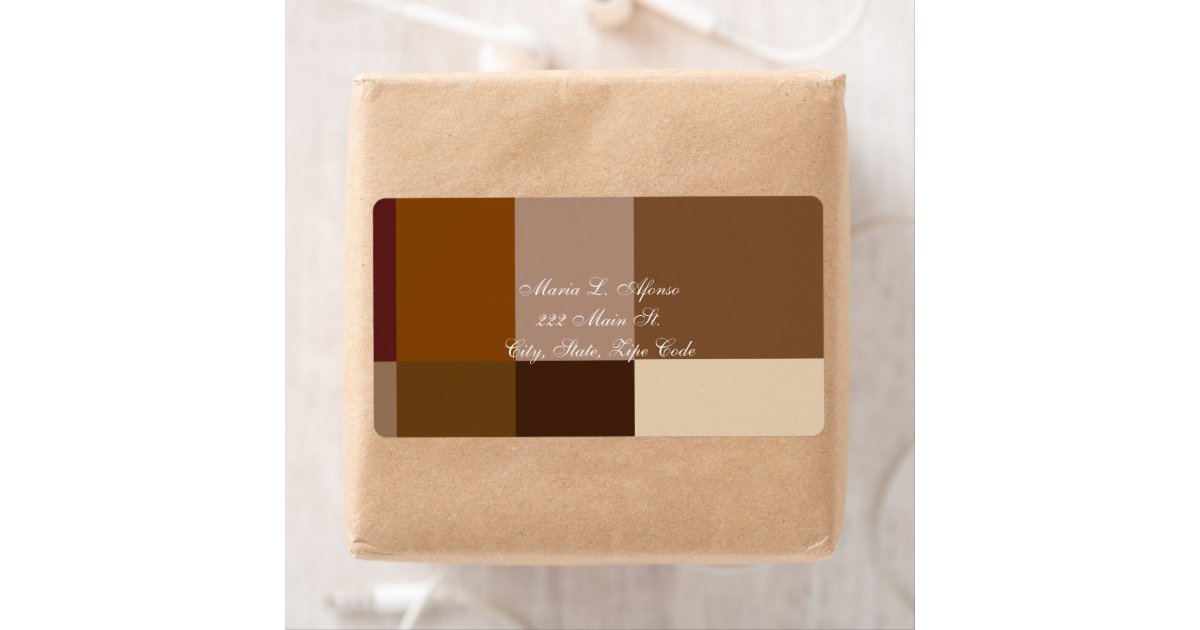 Address Return Labels Brown Squares | Zazzle