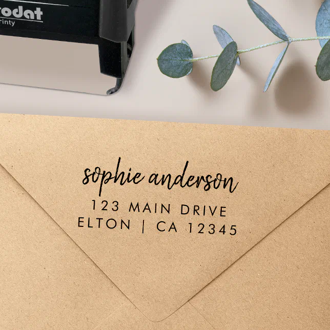 Address Rubber Stamp | Modern Self Addressed | Zazzle