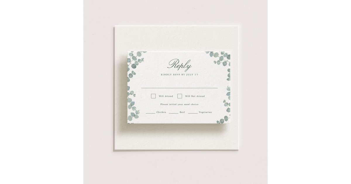 Adelaide Wedding Horizontal RSVP Card | Zazzle
