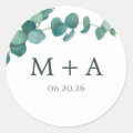 Adelaide Wedding Monogram Classic Round Sticker | Zazzle