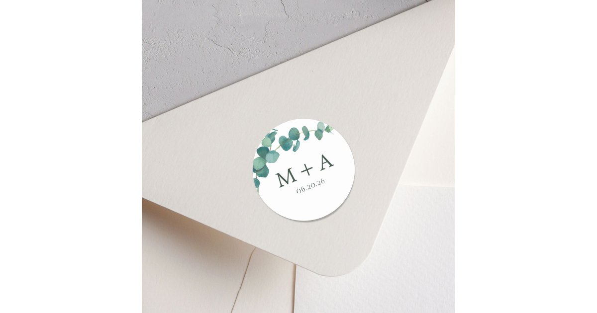 Adelaide Wedding Monogram Classic Round Sticker | Zazzle